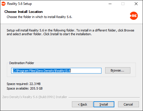 Installing Reality 5.6 | Zero Density Documentation